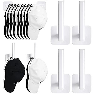 4 Pcs Baseball Hat Hangers, Hat Organizer for Wall, Hat Holder for Baseball Hats, Hat Waterproof Hat Storage Stick Scrunchies Holder Organizer, Simple to Use Decorate, Hat Rack for Wall
