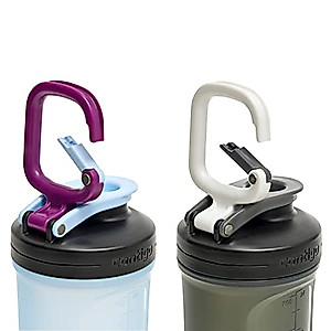 Contigo Fit Shake & Go 2.0 Shaker Bottle with Leak-Proof Lid, 28oz Gym Water Bottle with Whisk and Carabiner Handle, Dishwasher Safe Mixer Bottle, 2-Pack Periwinkle & Sake