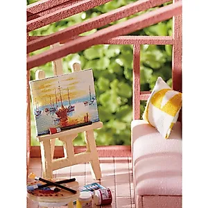 Flever Wooden DIY Dollhouse Kit, 1:32 Scale Miniature with Furniture, Dust Proof Cover, Creative Craft Gift with The Nordic Apartmen for Lovers and Friends (Warm The Heart of Life)