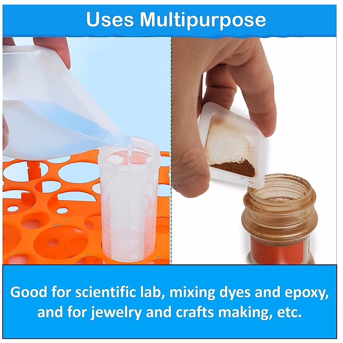 Large 5.5" Square Polystyrene Weigh Boats, Weighing Dishes, Weighing Boats with Easy-Pour Spout, Anti-Static Disposable Tray, 330ml (80 pcs)