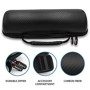 JBL Charge 5 Waterproof Portable Speaker with Built in Powerbank and gSport Carbon Fiber Case (Blue)