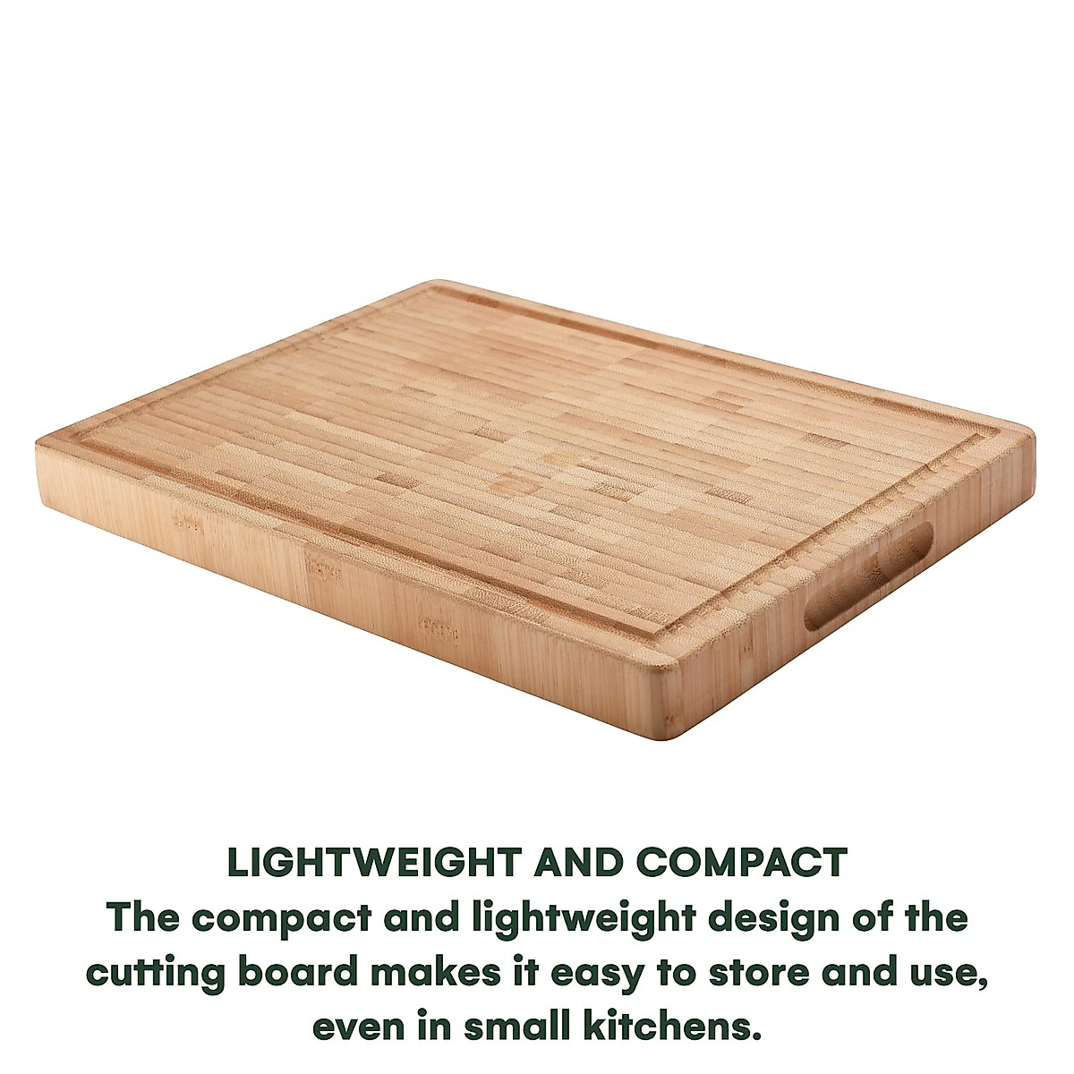 Prosumers Choice Large Bamboo Cutting Board for Kitchen - 14x10-Inch Heavy Duty Wood Chopping Boards for Meat, Fruits, and Vegetables - Rectangular Kitchen Serving Tray or Turkey Carving Block