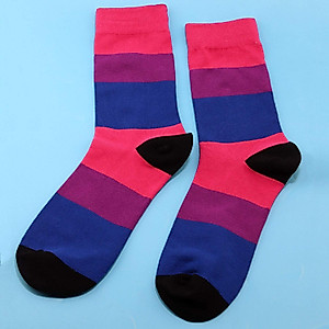JXGZSO 2 Pairs Bisexual Socks Bisexual Pride Flag Bi Pride Apparel LGBTQ Socks Queer Pride Clothing Bisexual Gift (3.0 Bisexual Socks)