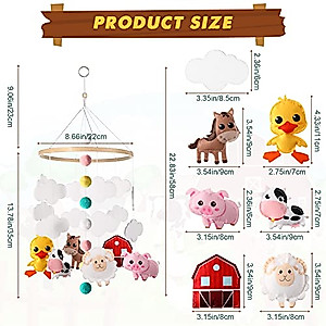 Baby Mobile for Crib Woodland Nursery Room Decor Baby Nursery Decor Jungle Animals Crib Mobile Farm Animals Crib Decorations for Baby Woodland Animals Baby Gifts Felt Nursery Mobiles (Cute Style)