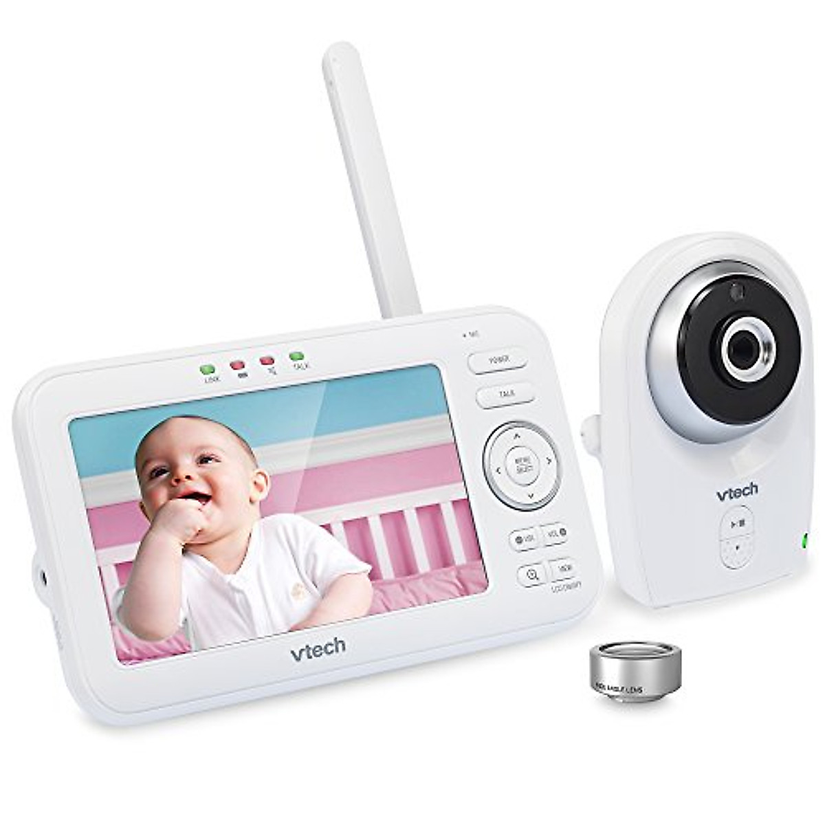 VTech VM351 Video Baby Monitor with Interchangeable Wide-Angle Optical Lens and Standard Optical Lens