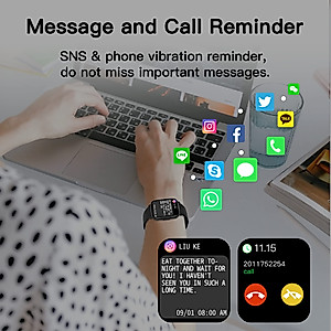 Bemtava Smart Watch, Smartwatch for iPhone Android Phones with Call Message Reminder, 1.7 inch DIY Watch Face Fitness Tracker with Heart Rate/Sleep Monitor, GPS Sports Tracking for Women Men Kids