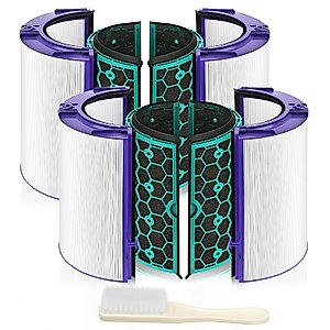 2 PACK TP04 HP04 DP04 Replacement Hepa Filter for Dyson HP04 TP04 DP04 TP05 DP05 Sealed Two Stage 360° Pure Cool Fan HEPA Filter & Activated Carbon Filter