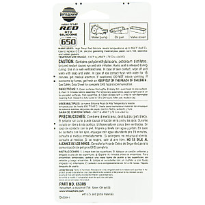 Versachem 65309 Low Volatile High Temperature Red Silicone - 3 oz.