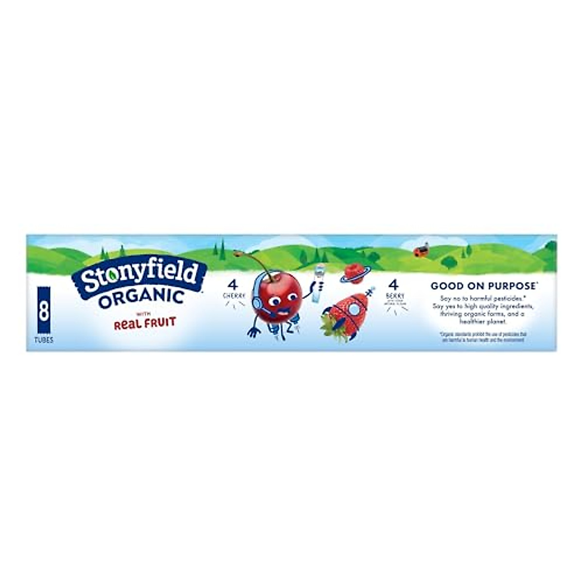Stonyfield Organic Kids Cherry & Berry Lowfat Yogurt Tubes Variety Pack, 2 oz., 8 Ct - #1 Organic Kids Yogurt, No Artificial Flavors or Sweeteners
