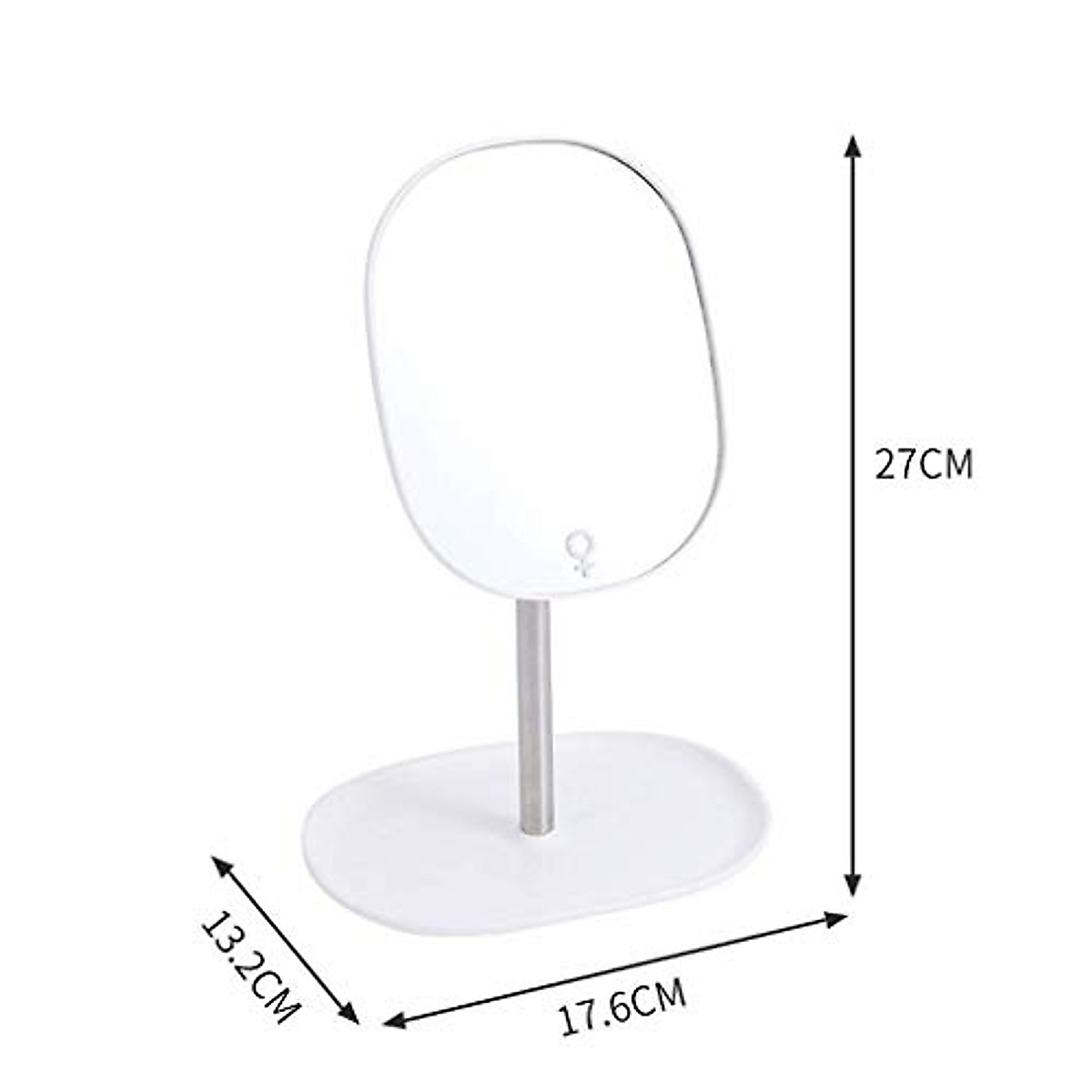 ZXY-NAN Bathroom Mirror Make-up Mirror White 360 ??deg; Swivel Portable Mirror HD Princess Compatible with Indoor use with a Desk Bathroom Mirrors