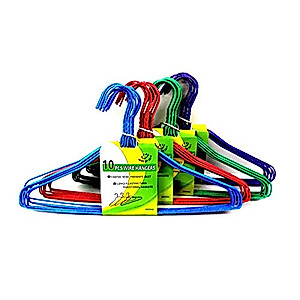 Make My Day 40pc Wire Hangers Galvanized Steel Metal Coat Clothes Hangers with Plastic Coating in Assorted Colors16 (40.5Cm) Wide - 13 Gauge