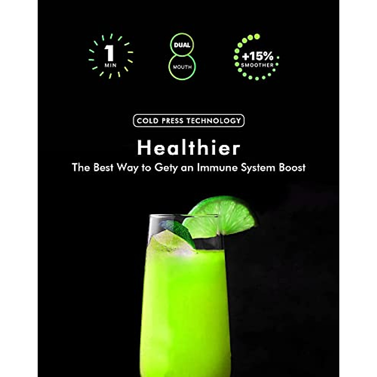 SiFENE Slow Masticating Juicer Machine, 3” Wide Dual Chute Cold Press Juicer with Anti-Clog Function, Ideal for Celery, Wheatgrass, Fruit and Vegetable Juice Extractor, BPA-Free, Easy to Clean