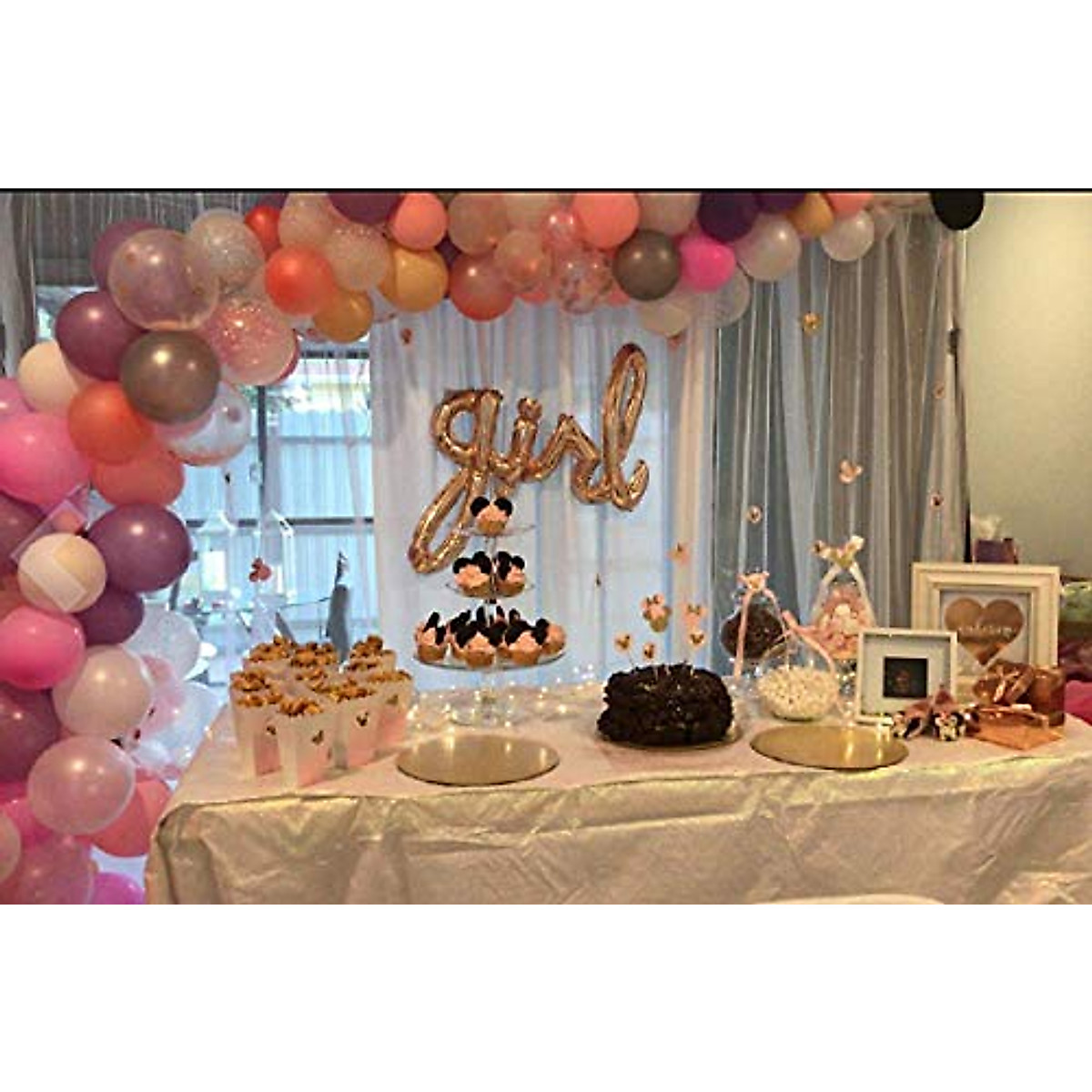 Rose Gold “Girl” Script Foil Balloon - 24” One-Piece Letters Balloon for Girl Baby Shower, Gender Reveal, Pregnancy Announcement, First Birthday Party, Christening, Baptism, Nursery Decoration