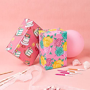 MAYPLUSS Birthday Wrapping Paper Sheet - 12 Folded Flat - Colorful Birthday Text - 19.7 inch X 27.5 inch Per Sheet