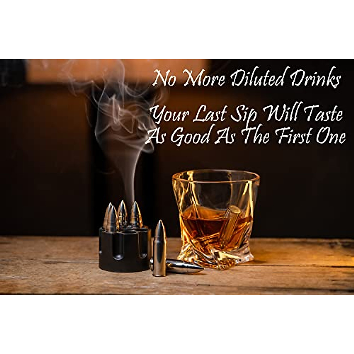 Luxury Whiskey Glass Set of 2, Gift Set in Wooden Box, Includes 6 Whiskey Ice Stones, Velvet Bag and Stainless Steel Tongs. Great Gift for Men, Dad, Christmas.