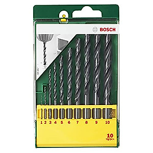 Bosch 2607019442 Metal Drill Bit-Set of Hss-R 10 Pcs
