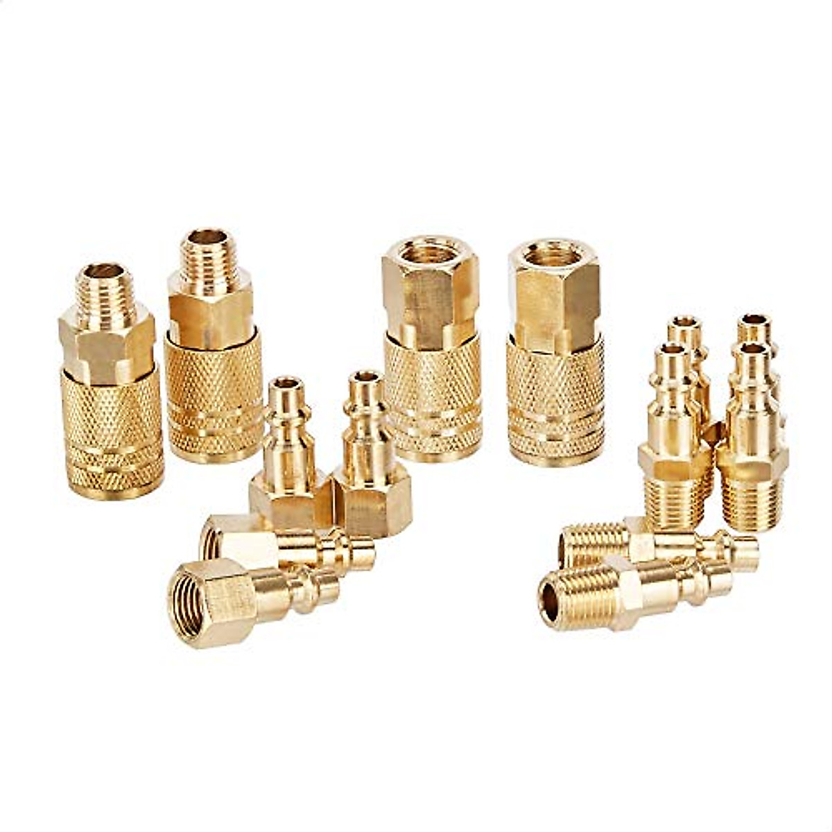 Amazon Basics High Flow Air Coupler and Plug Kit - 1/4-Inch NPT Fittings - 14-Piece