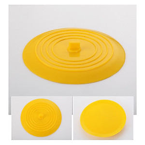 Grebest Durable Silicone Stopper Odor-Free Tub Seal 2 Pack Silicone Sink Stoppers Easy Installation Odor-Blocking Seal for Kitchen Sink Bathtub Drain Yellow