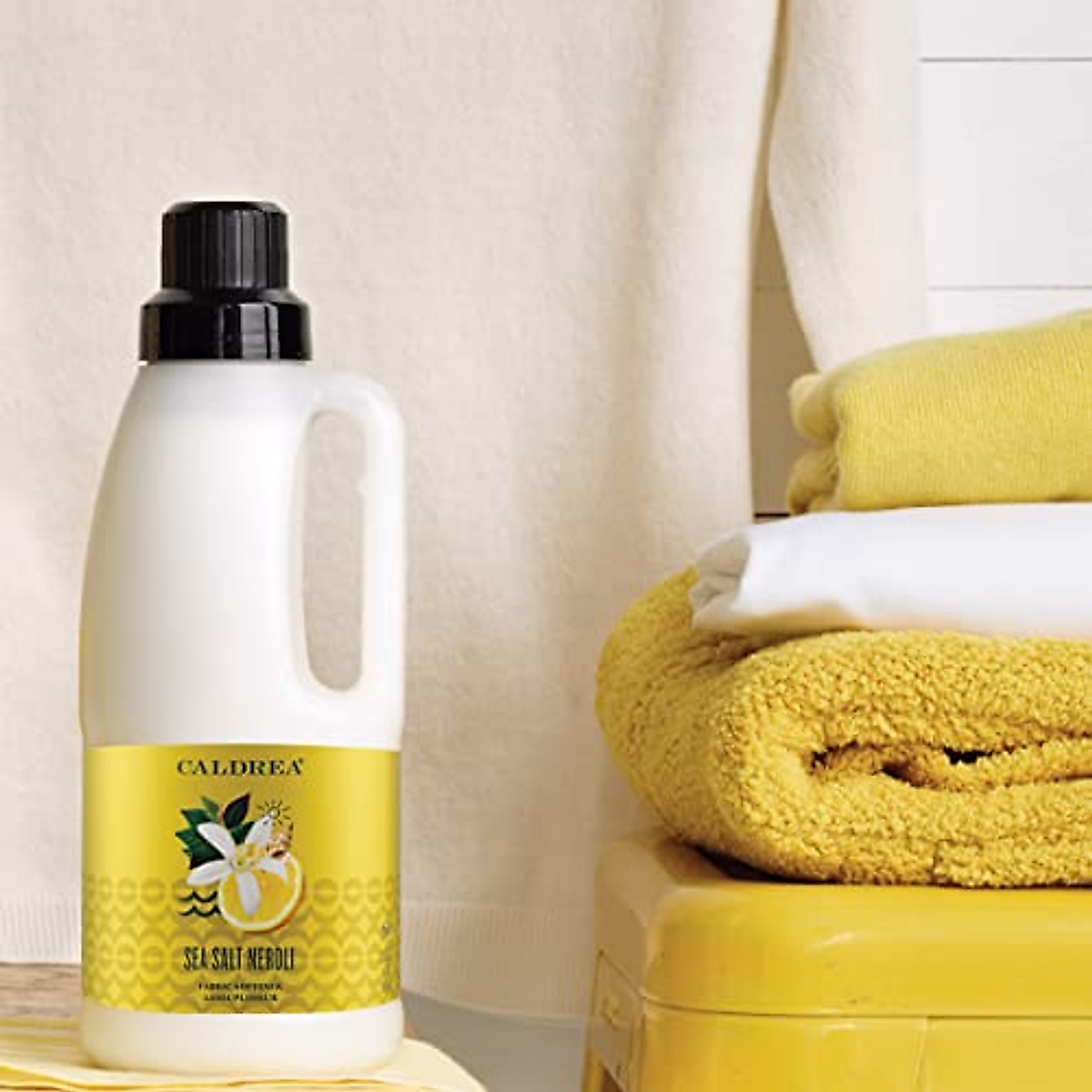 Caldrea Liquid Fabric Softener, Plant Derived, Helps remove static and wrinkles, Sea Salt Neroli Scent, 32 oz