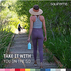 SQUIREME. Y1 Borosilicate Glass Water Bottles, Clear Bottle, Reusable, BPA Free, Tumbler, Dishwasher Safe, Drink Container, Silicone Sleeve, Easy-Off Lid, Hot and Cold Liquid, Concrete Grey 20oz