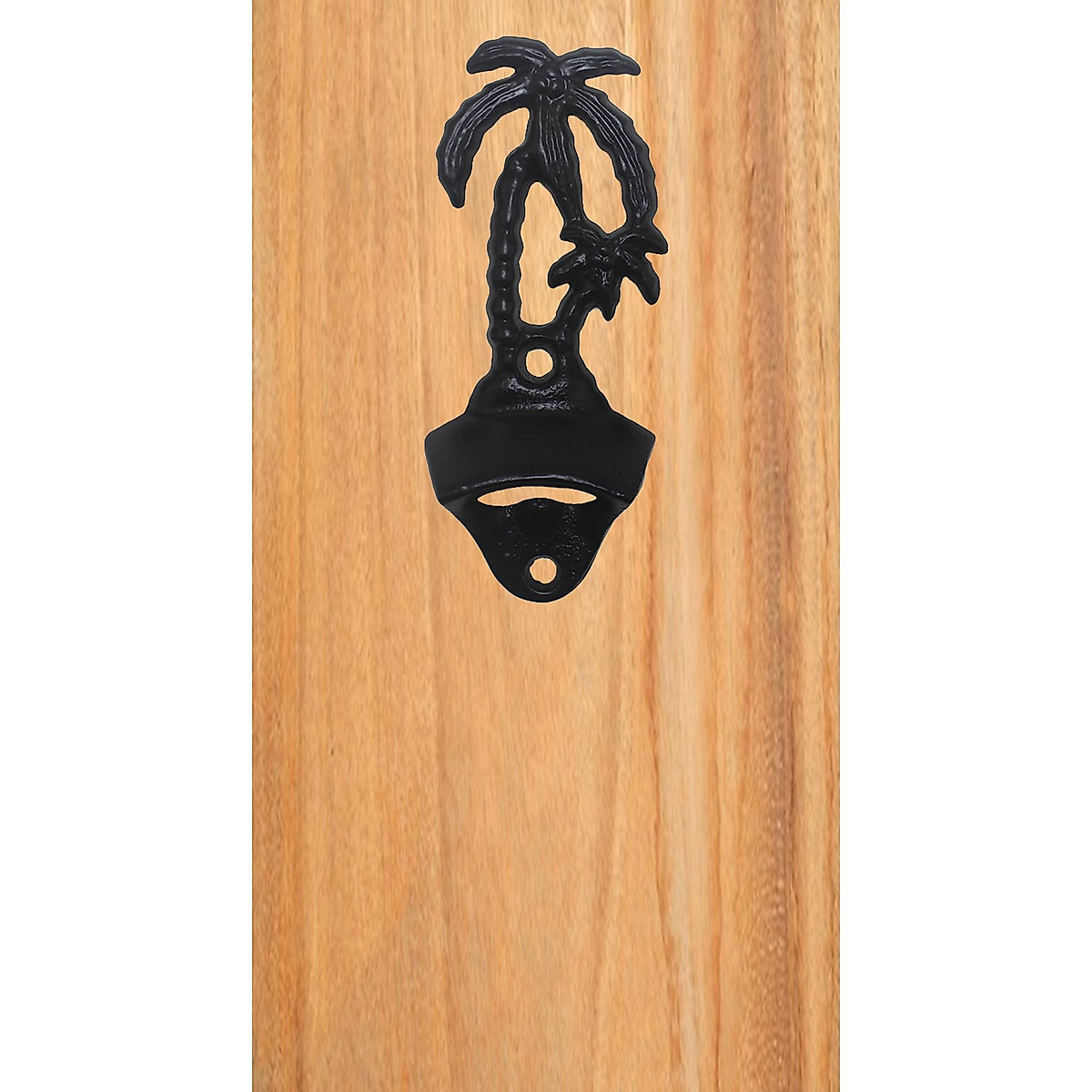 Luwanburg Black Cast Iron Palm Tree Novelty Bottle Opener, Rustic Wall Mount Bottle Opener Beach Coastal