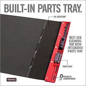 Real Avid Universal Smart Mat - 43x16”, Large Gun Cleaning Mat With Integrated Red Parts Tray, Gun Oil Resistant, Non-Slip, Padded Cleaning Mat, Great Rifle Cleaning Mat for Gun Cleaning Kits,charcoal