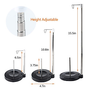 Sew Tech Adjustable Cone Thread Stand Spool Holder for Sewing Machine Embroidery Quilting Serger Machines, Single Thread Stand for Smoother Feed, Large Spool Holder with Steady Heavy Plastic Base