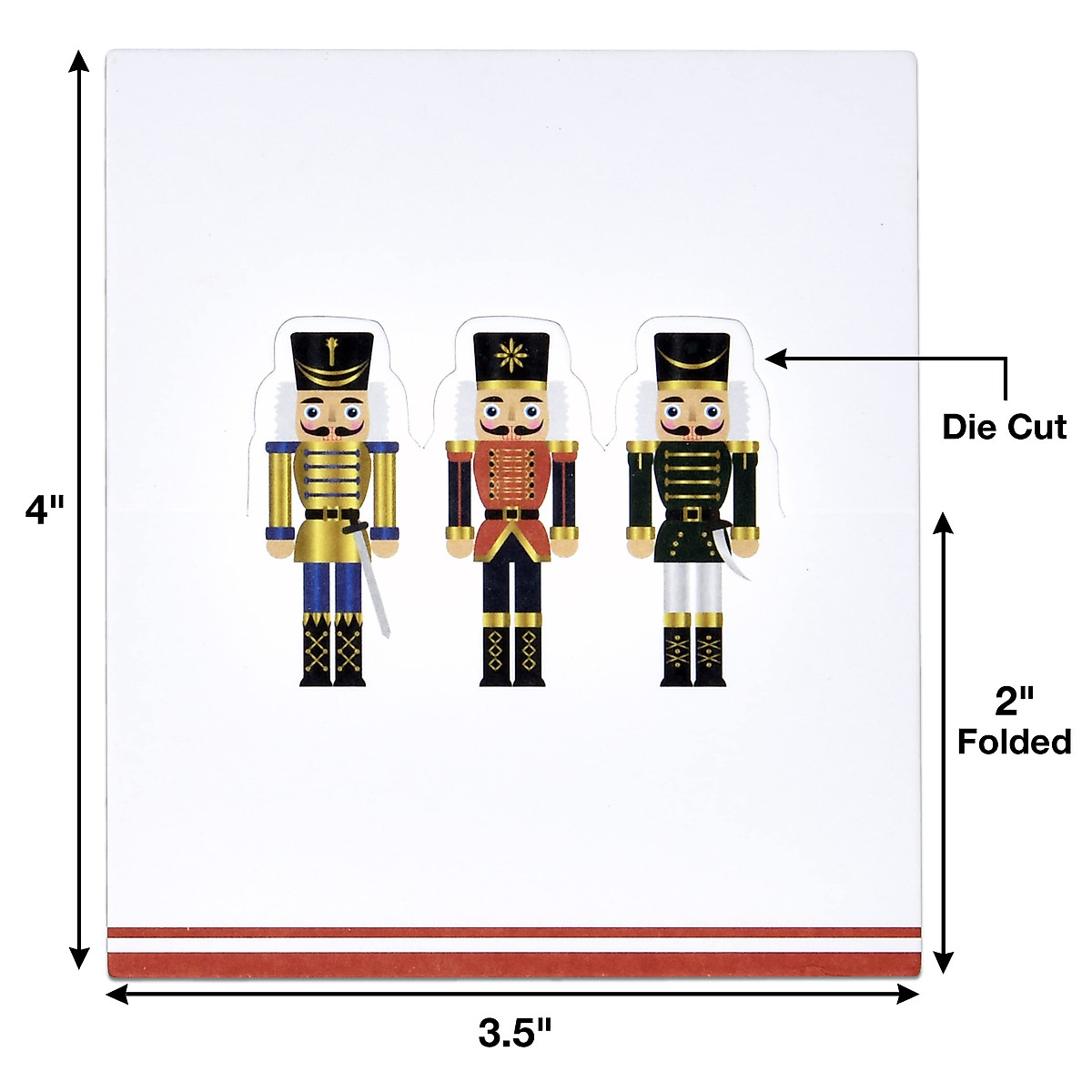 Gift Boutique 100 Pack Christmas Place Cards Holiday Seating Name Card Die Cut Xmas Nutcracker Table Setting Folded Paper Tent Cards for Dinner Wedding Tables Placement Party Decorations 2" x 3.5"