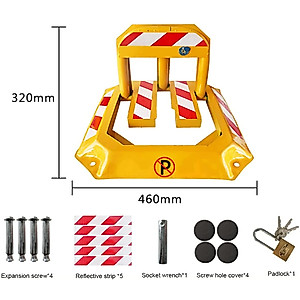 OUSIKA Parking Post, Parking Barrier, for Parking Lot Parking Blocker, Parking Space Lock,Parking Space Lock, Parking Pile Parking Space Lock Parking