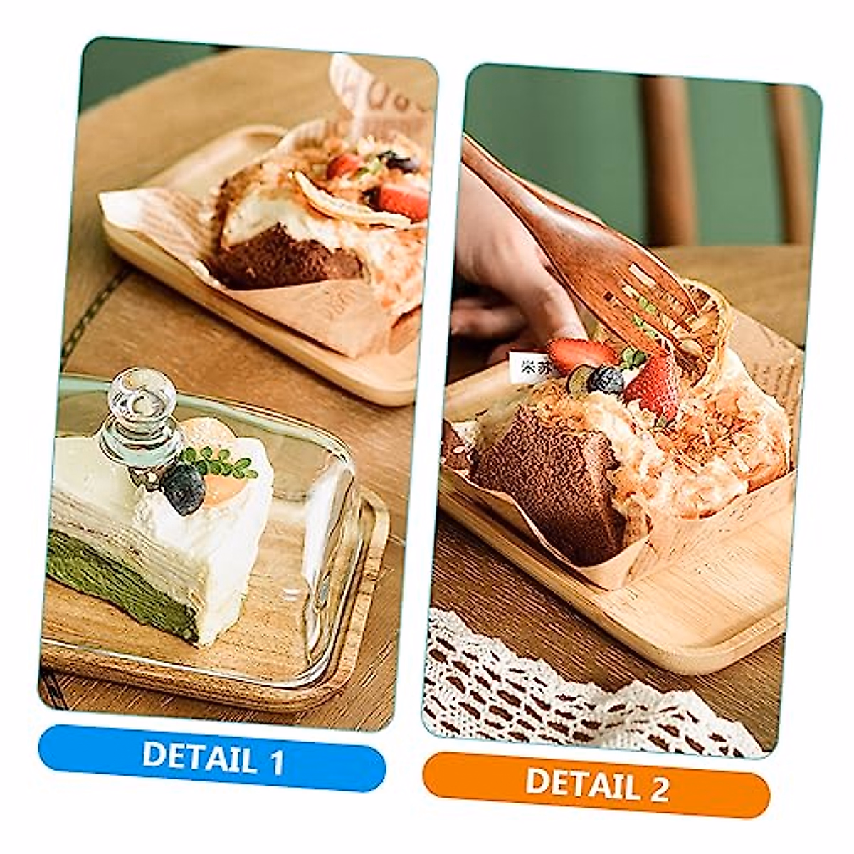 YARNOW 1 Set Dessert Cake Pan Bakery Stand Holder Fruit Platter Server Rustic Cupcake Stand Cake Serving Platter Steak Display Stands Wood charcuterie Board Dish Bamboo Bell Shaped