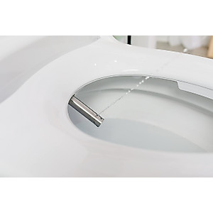 Omigo GS Essential Elongated Bidet Toilet Seat Customized Wash, Adjustable Water Settings, Heated Seat with LED Night Light and Sidearm Control (Round)