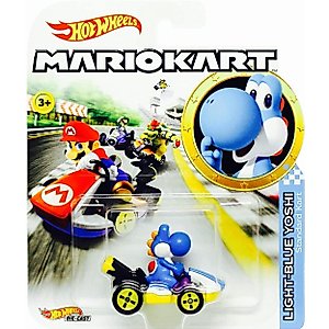 Hot Wheels Light-Blue Yoshi Mariokart Character Car Diecast 1:64 Scale