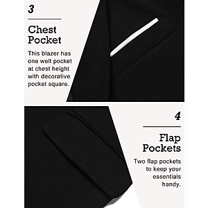 COOFANDY Men Slim Fit Suits Casual Lightweight Blazer Jackets One Button Tuxedos Dark Black