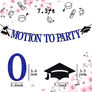 Motion to Party Banner, Congrats Lawyer/Future Lawyer Bunting Sign, Law School Survivor Graduation Party Decoration Supplies, Blue and Black Glitter