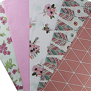 aufodara 5pcs Cotton Craft Fabric Bundles Patterns Textile Patchwork Tissue, Quilting Fabric, 19.7"x19.7" Pre-Cut Fabric Squares for DIY Crafts Sewing Quilting Scrapbooking (#-55-B)