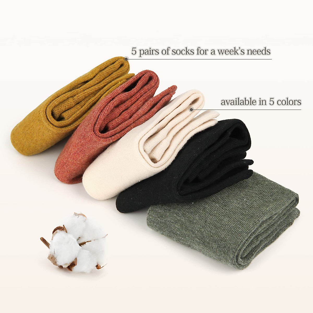 Ech.Apr 5-Pairs Toe Socks for Women,Cotton Athletic Running Women's Toe Socks 5 Fingers,Colored Cute Comfort