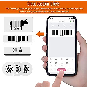 COTOP Label Maker Printer No Ink, Portable Home Use Sticker Maker Wireless Connection Label Machine Tape Included Compatible with iOS + Android Office Home Organization
