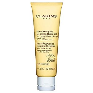 Clarins Hydrating Gentle Foaming Cleanser | Cleanses, Smoothes, Refreshes and Balances Skin | Revives Radiance | Green Formula, Contains Organic Aloe Vera | Soap-Free | SLS-Free | Dermatologist Tested