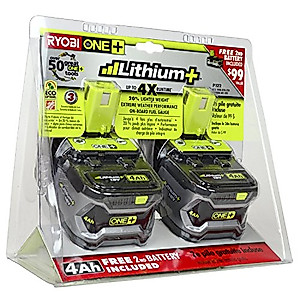 Ryobi 18-Volt ONE+ Lithium-Ion 4.0 Ah High Capacity Battery (2-Pack) P145