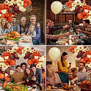 Bonropin 193pcs Fall Balloons Arch Garland Kit with Pastel Yellow Orange Burgundy Gold Confetti Balloons Maple Leaves for Fall Birthday Party Baby Shower Autumn Thanksgiving Friendsgiving Decorations