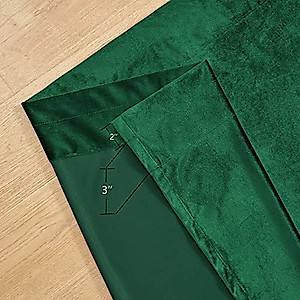 PRIMROSE Emerald Green Curtains 84 inch for Living Room Velvet Blackout Rod Pocket Window Drapes Treatment Room Darkening Decor Curtains for Bedroom Set of 2 Panels