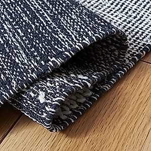 SAFAVIEH Striped Kilim Collection 4' x 6' Ivory / Black STK506A Handmade Flatweave Cotton Area Rug