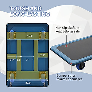 Heavy Duty Platform Truck, Push Cart Furniture Dolly with 1100Lbs Capacity and 5'' TPR 360 Degree Swivel Wheels for Loading and Storage 36x24Inch