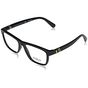 Polo Ralph Lauren Men's PH2230 Semi-Circular Prescription Eyewear Frames, Shiny Black/Demo Lens, 56 mm