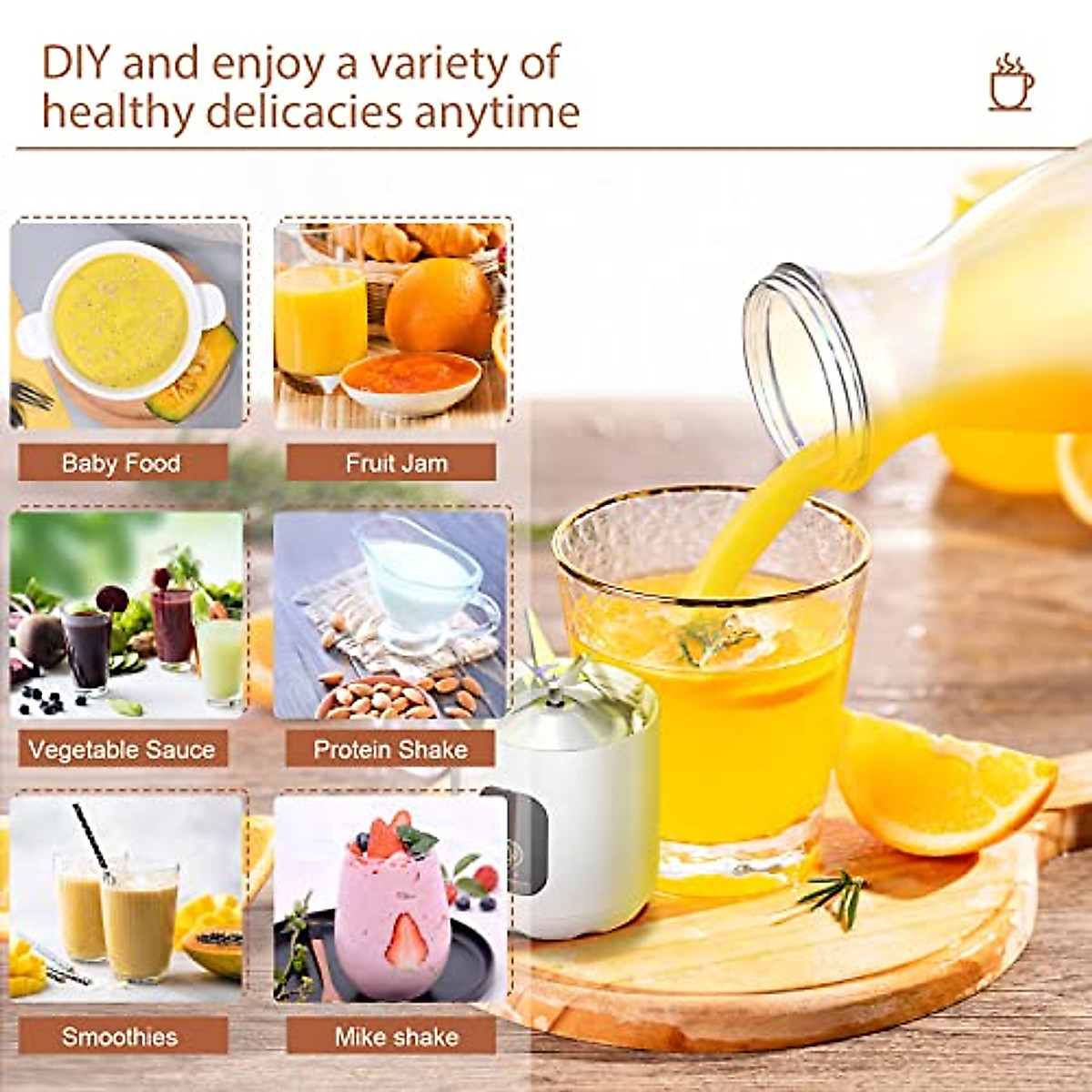 Portable Blender, Personal Blender for Shakes and Smoothies 300W Mini Blender 20oz Smoothie Blender USB Rechargeable Fresh Juice Blender with Pulse Technology Crush Ice Nuts Eenten Blender BravoS(3rd Generation) (BravoS (Sports Caps))