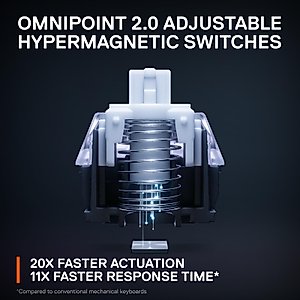 SteelSeries Apex Pro TKL HyperMagnetic Gaming Keyboard - World's Fastest Keyboard - Adjustable Actuation - Esports Tenkeyless - OLED Screen - RGB - PBT Keycaps - USB-C