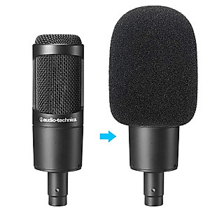 AT2020 Pop Filter Foam Cover - Large Mic Windscreen for AT2020 AT2020USB+ AT2035 Condenser Microphone to Blocks Out Plosives