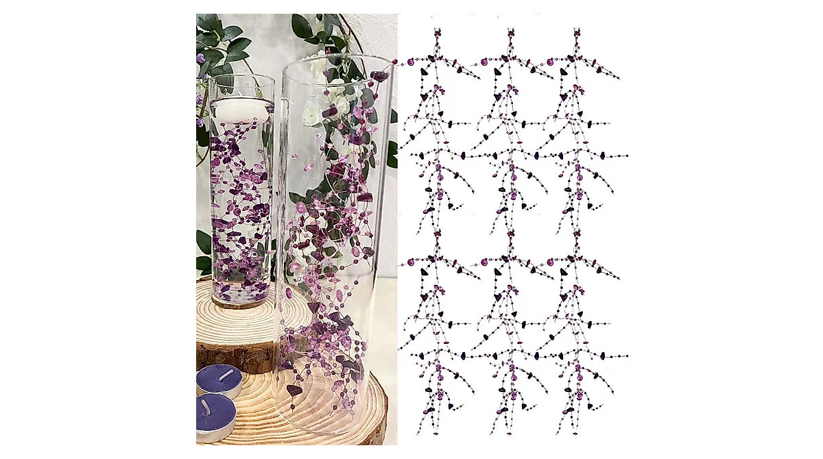 Elegant TeaSu Purple Crystal String for Centerpieces