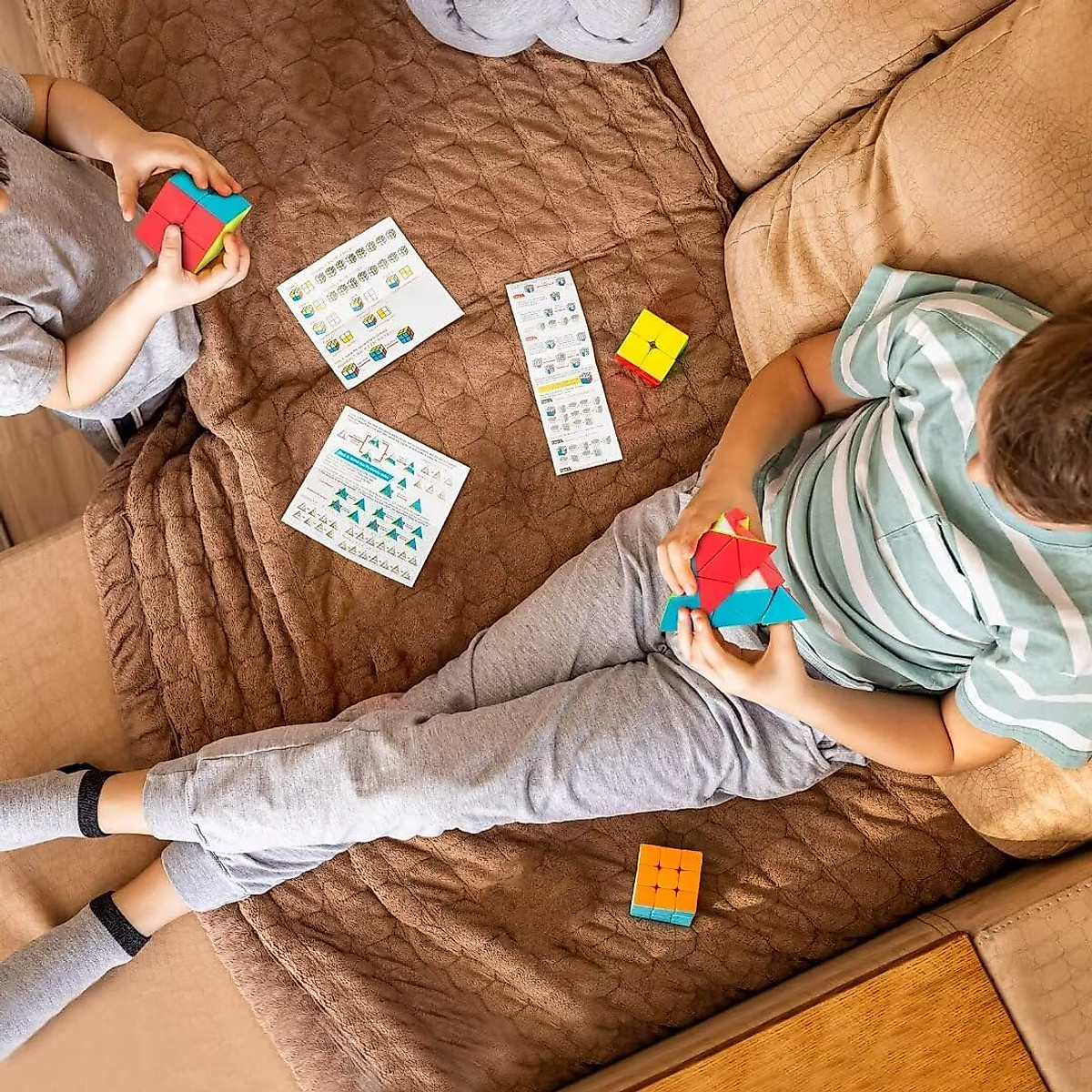 Speed Cube Set, Jurnwey Stickerless Magic Cube Set of 2x2x2 3x3x3 Pyramid Frosted Puzzle Cube