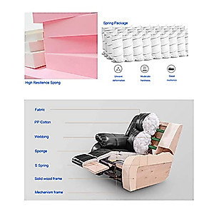 Manual Reclining Sectional Sofa Set Premium Fabric Recliner Corner Sectional Couch with Console & Cup Holders for Living Room…